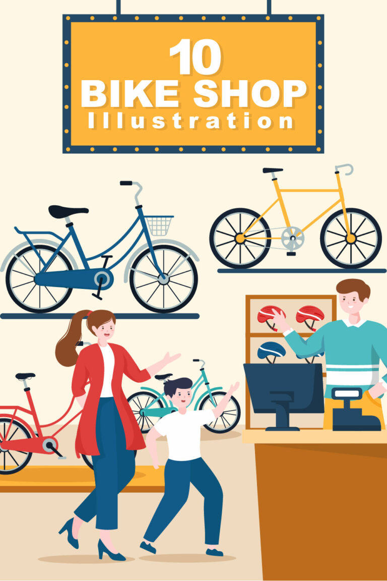 10 Bike Shop Illustration - MasterBundles