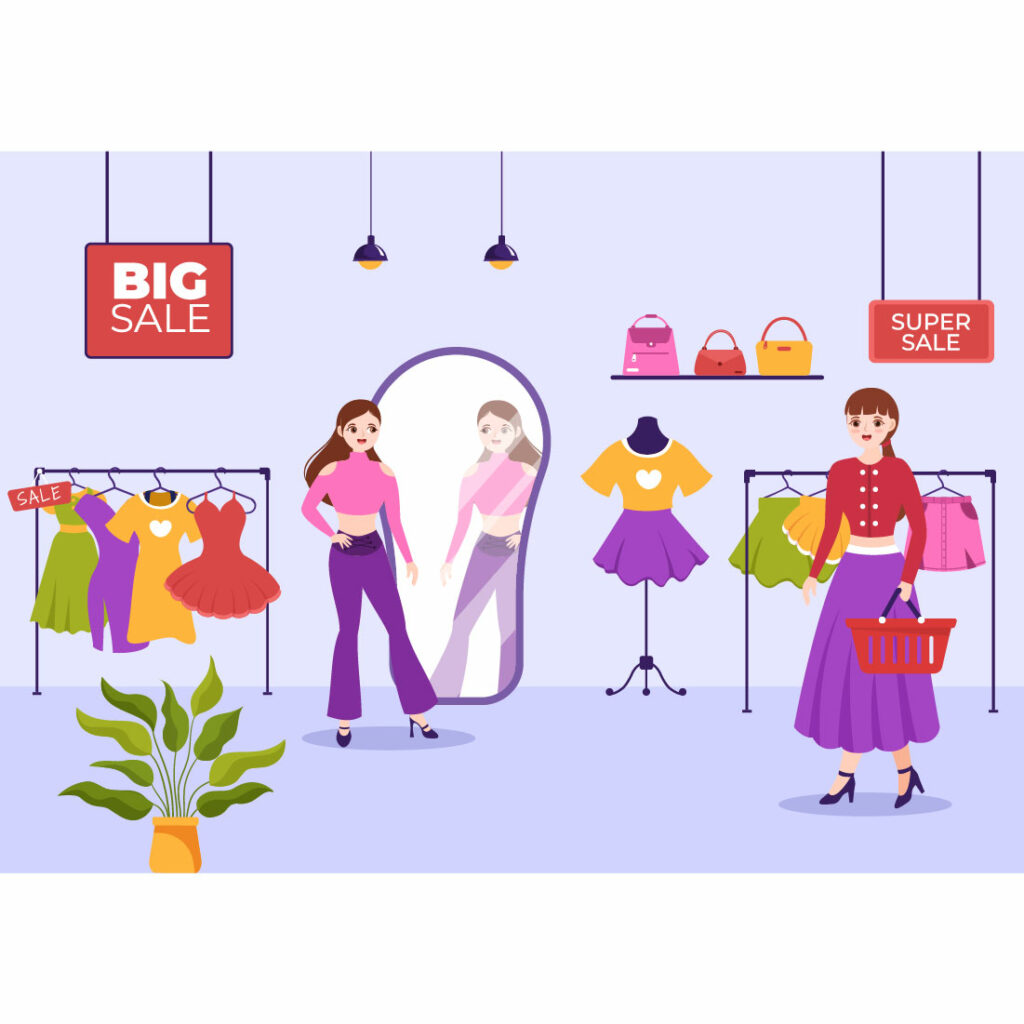 10 Fashion Clothing Store Illustration - MasterBundles