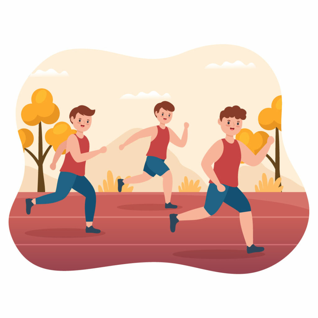 10 Running Race Flat Illustration - MasterBundles