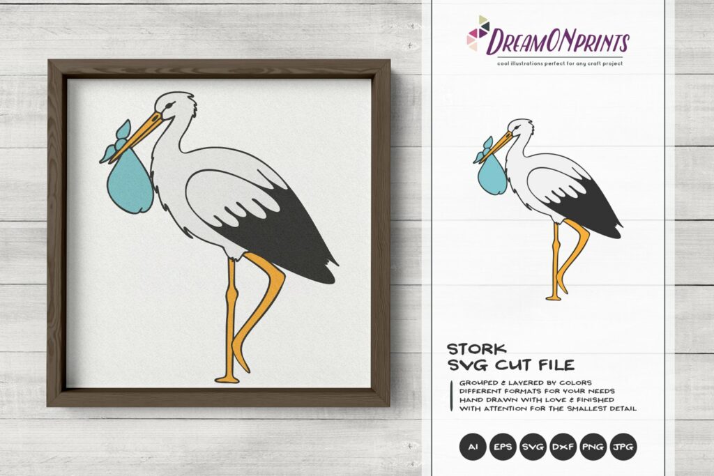 Stork SVG Cut File - It's a Boy, It's a Girl SVG, New Baby – MasterBundles