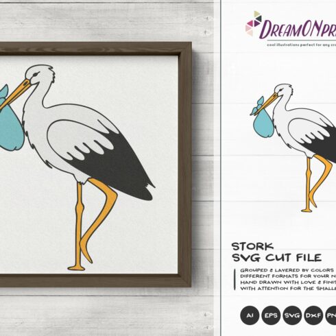 Stork SVG Cut File - It's a Boy, It's a Girl SVG, New Baby | Master Bundles