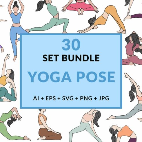 30 Bundle Women Yoga Pose Wellness | Master Bundles