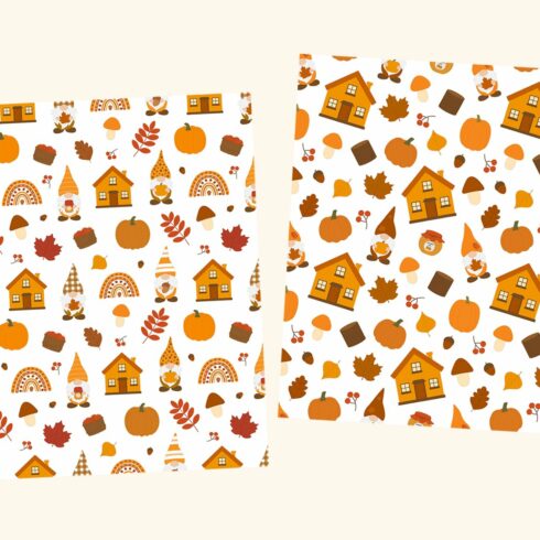 Gnomes Pattern. Fall Gnomes Pattern. | Master Bundles