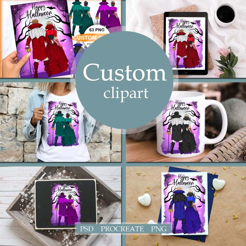 Halloween couple clipart - MasterBundles