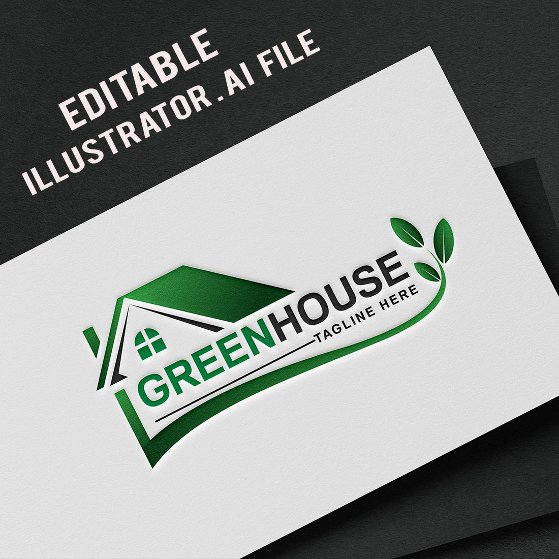 Green House logo, house plant, Minimal Plant Vector Design, Resizable ...