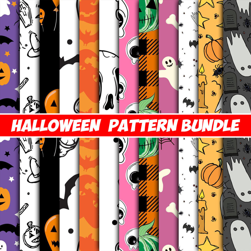Halloween Digital Paper Pattern Bundle - MasterBundles