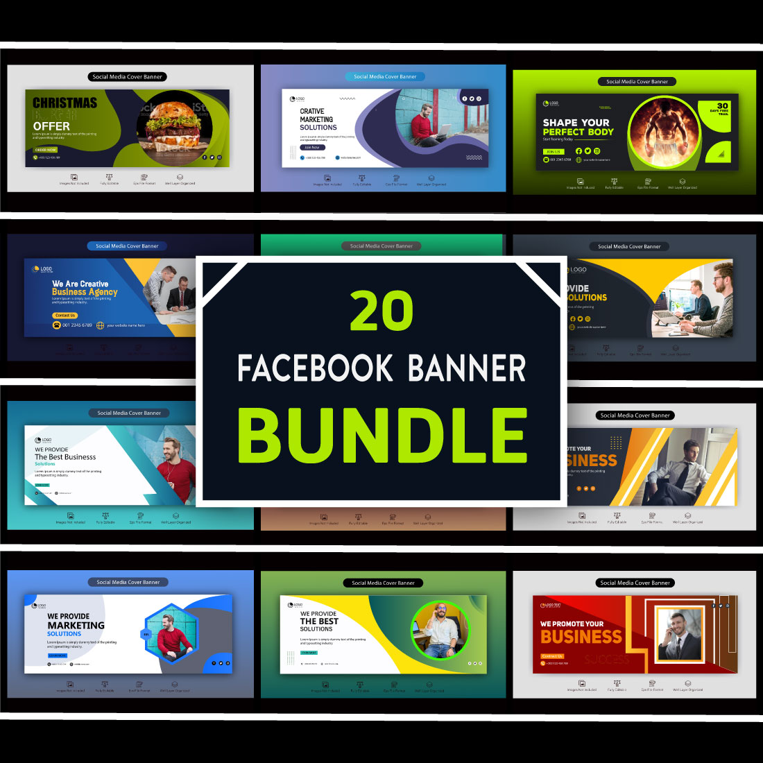 Facebook Cover Banner Design Bundle 01 - MasterBundles