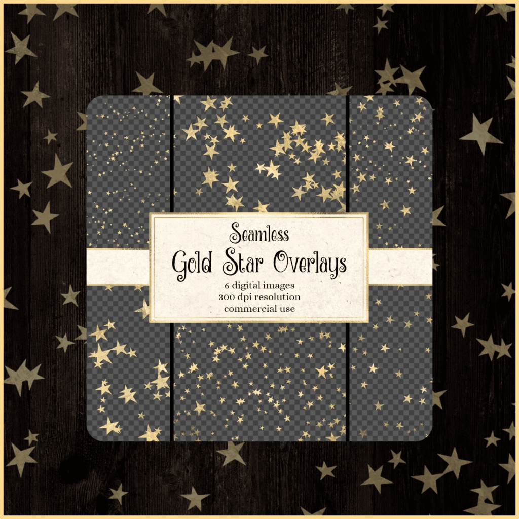 Seamless Gold Star Overlays – MasterBundles