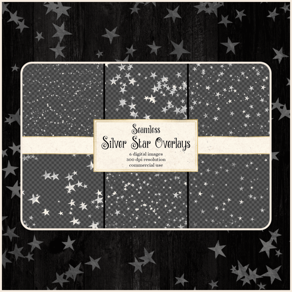 Seamless Silver Star Overlays – MasterBundles