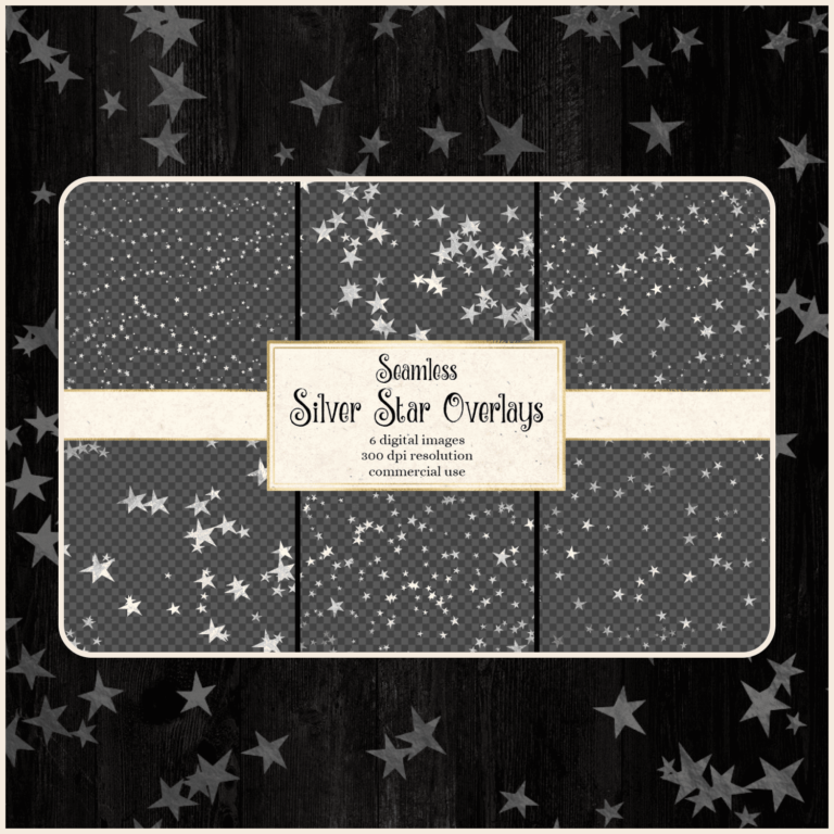 Seamless Silver Star Overlays – MasterBundles