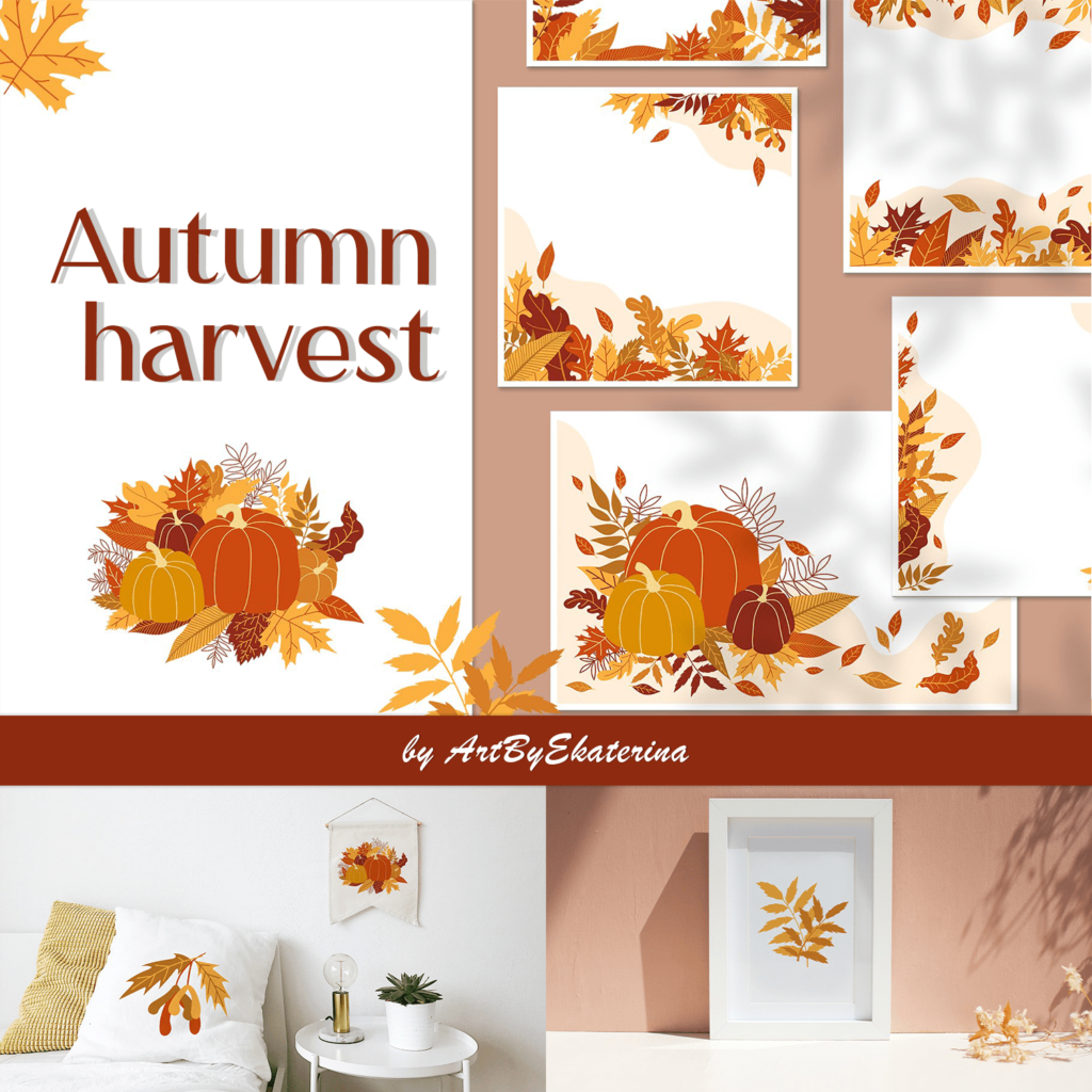 Watercolor Autumn Harvest Clip Art | Master Bundles