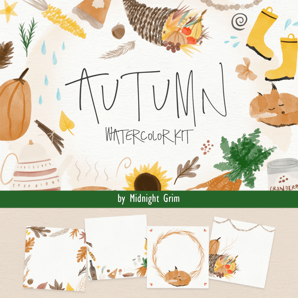 Autumn Watercolor Kit – MasterBundles