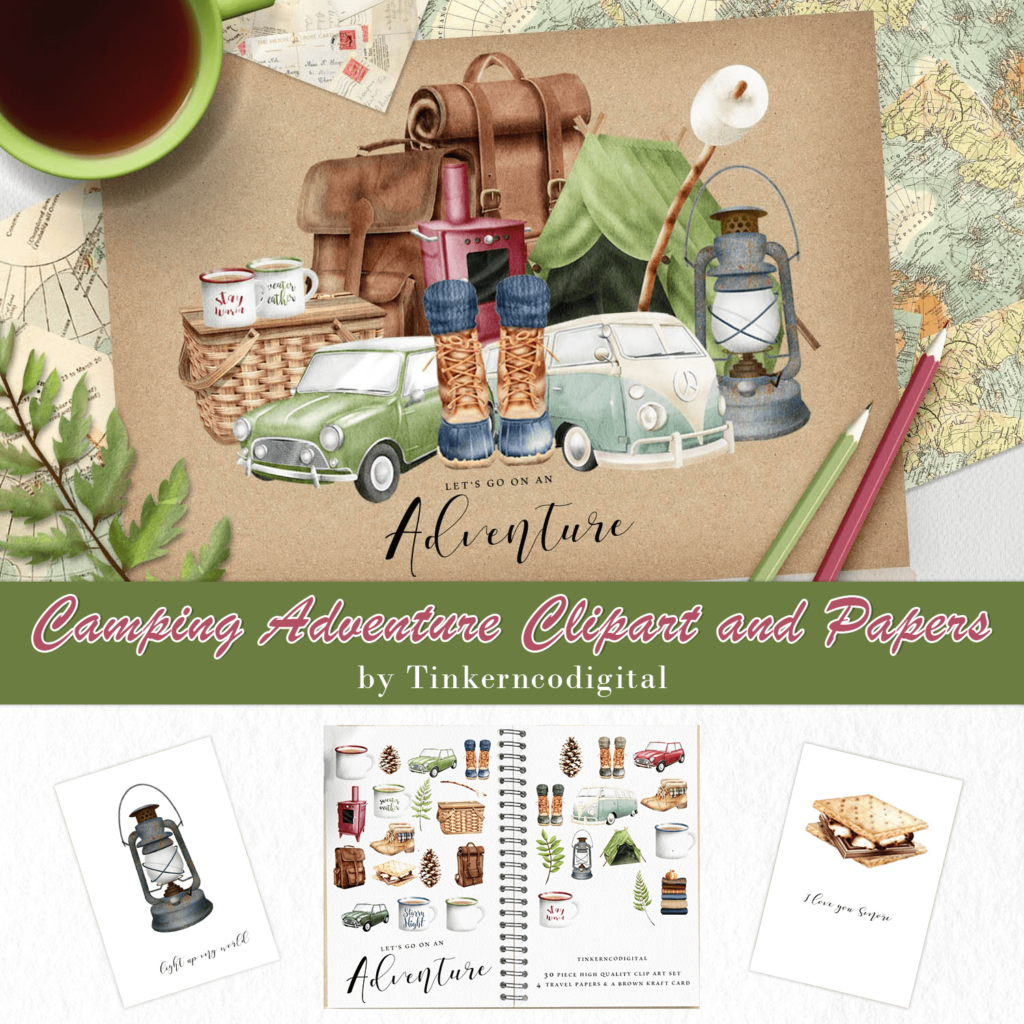 Camping Adventure Clipart and Papers – MasterBundles