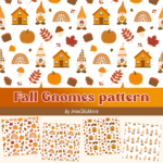 Gnomes Pattern. Fall Gnomes Pattern. – MasterBundles