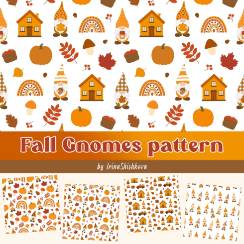 Gnomes Pattern. Fall Gnomes Pattern. – MasterBundles