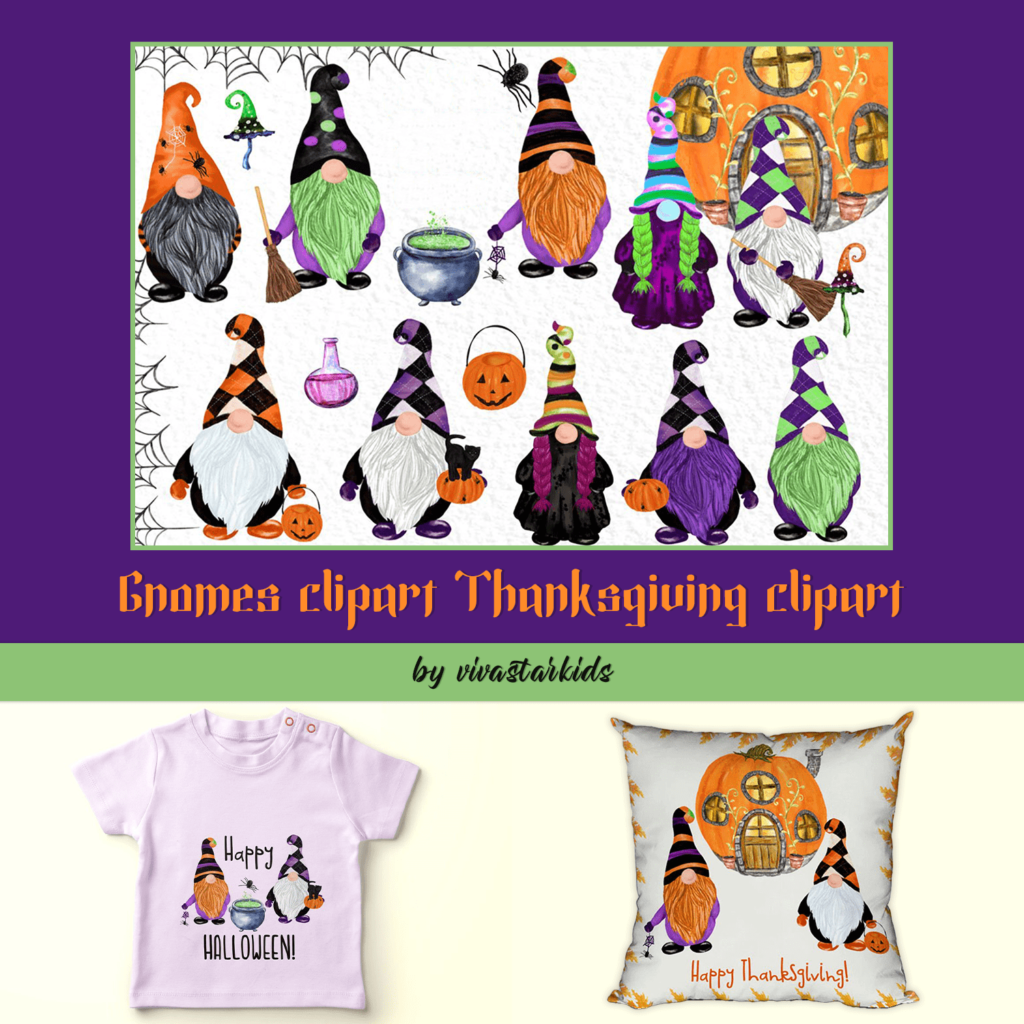 Gnomes Clipart Thanksgiving Clipart – MasterBundles