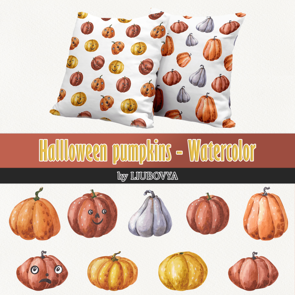 Hallloween Pumpkins. Watercolor – MasterBundles