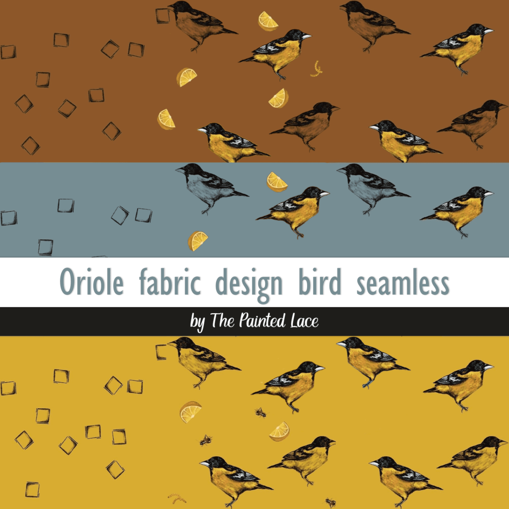 Oriole Fabric Design Bird Seamless – MasterBundles