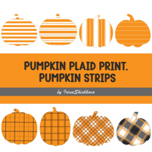 Pumpkin Plaid Print. Pumpkin Strips | MasterBundles