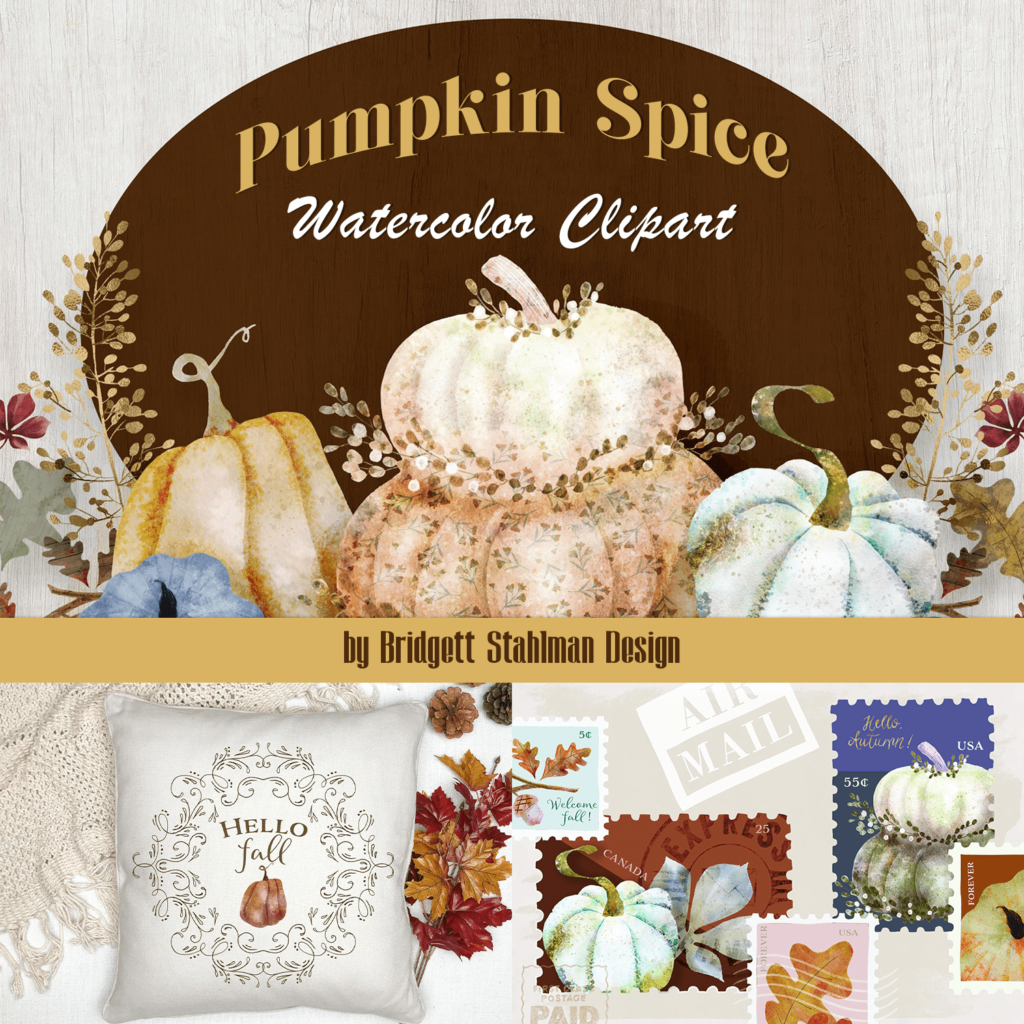 Pumpkin Spice Watercolor Clipart – MasterBundles