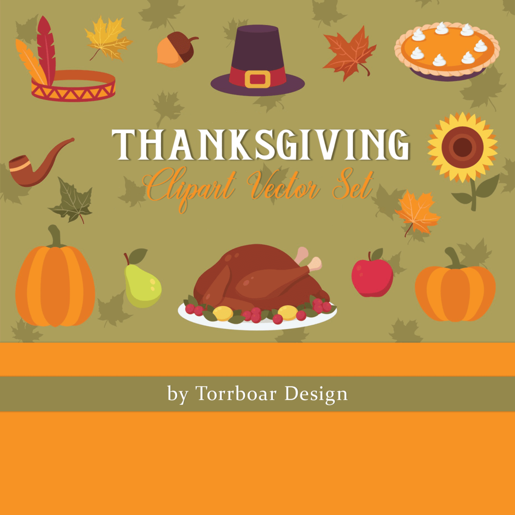 Thanksgiving Clipart Vector Set – MasterBundles