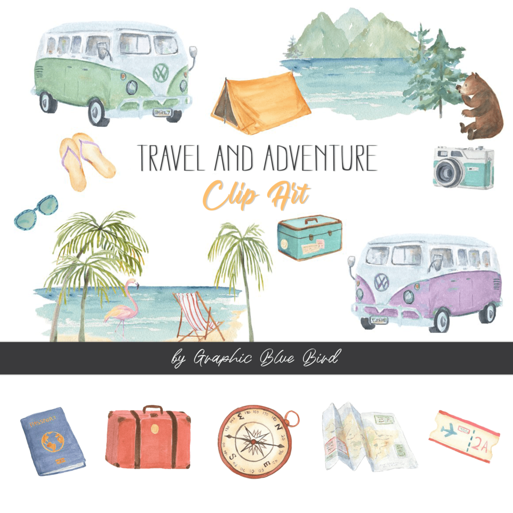 Travel and Adventure Clip Art – MasterBundles