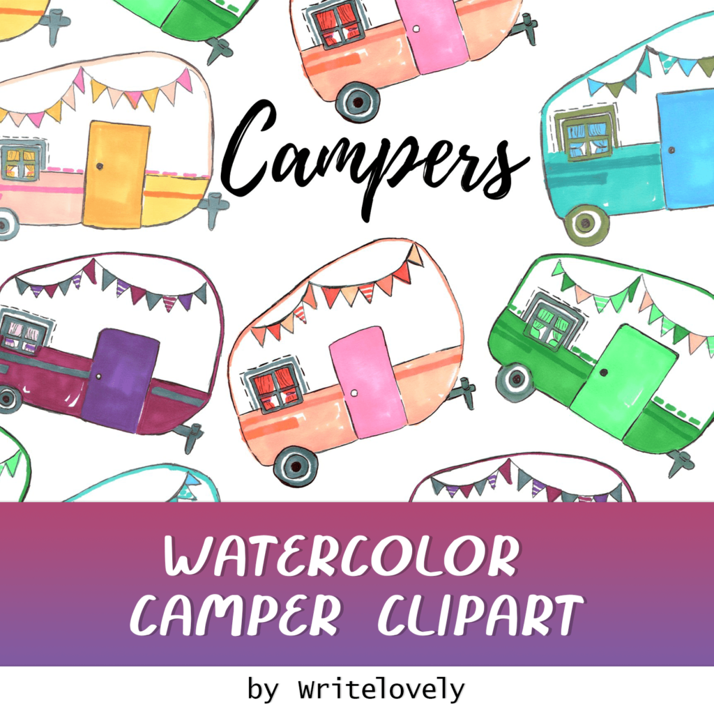 Watercolor Forest Camper Cliparts – MasterBundles
