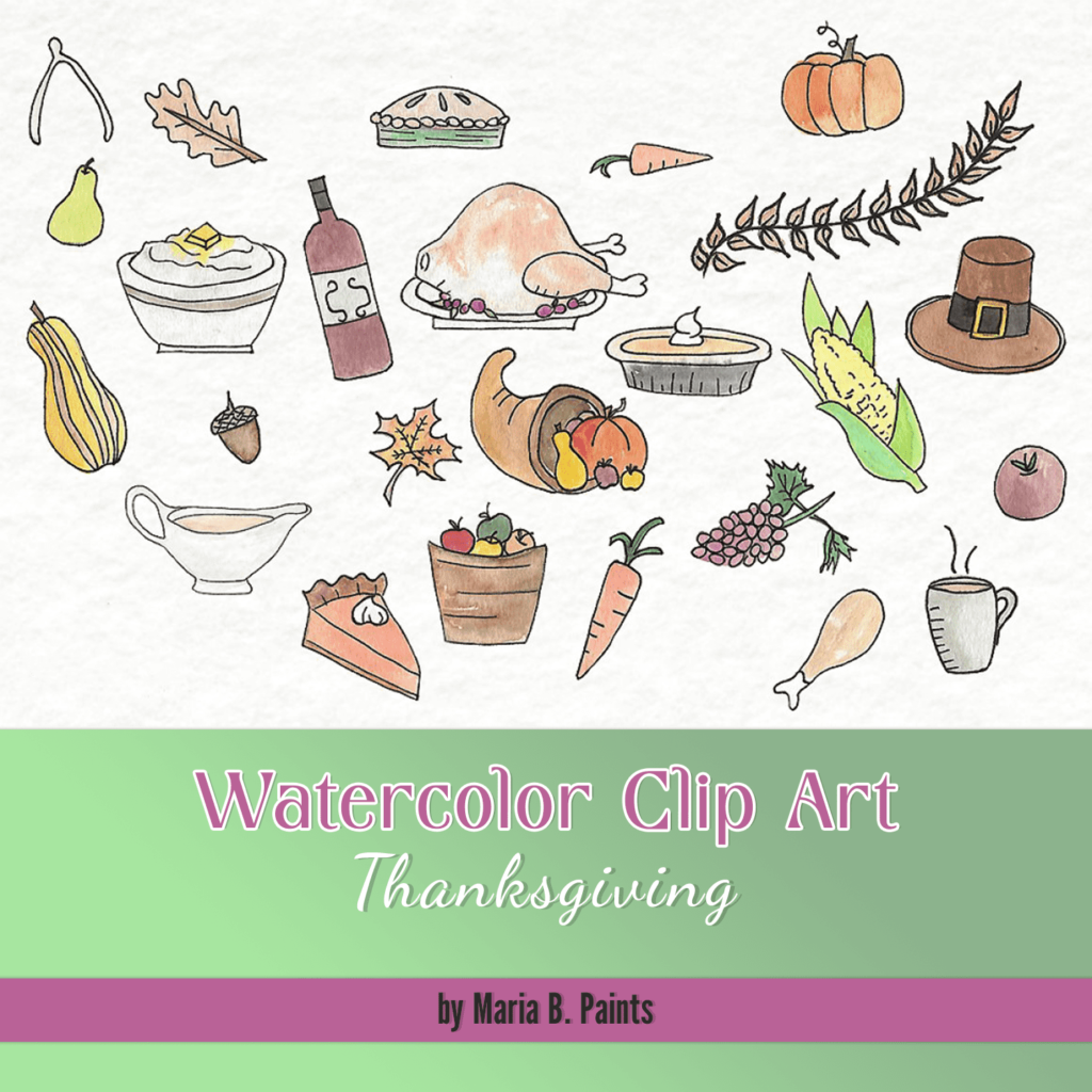 Watercolor Clip Art - Thanksgiving – MasterBundles