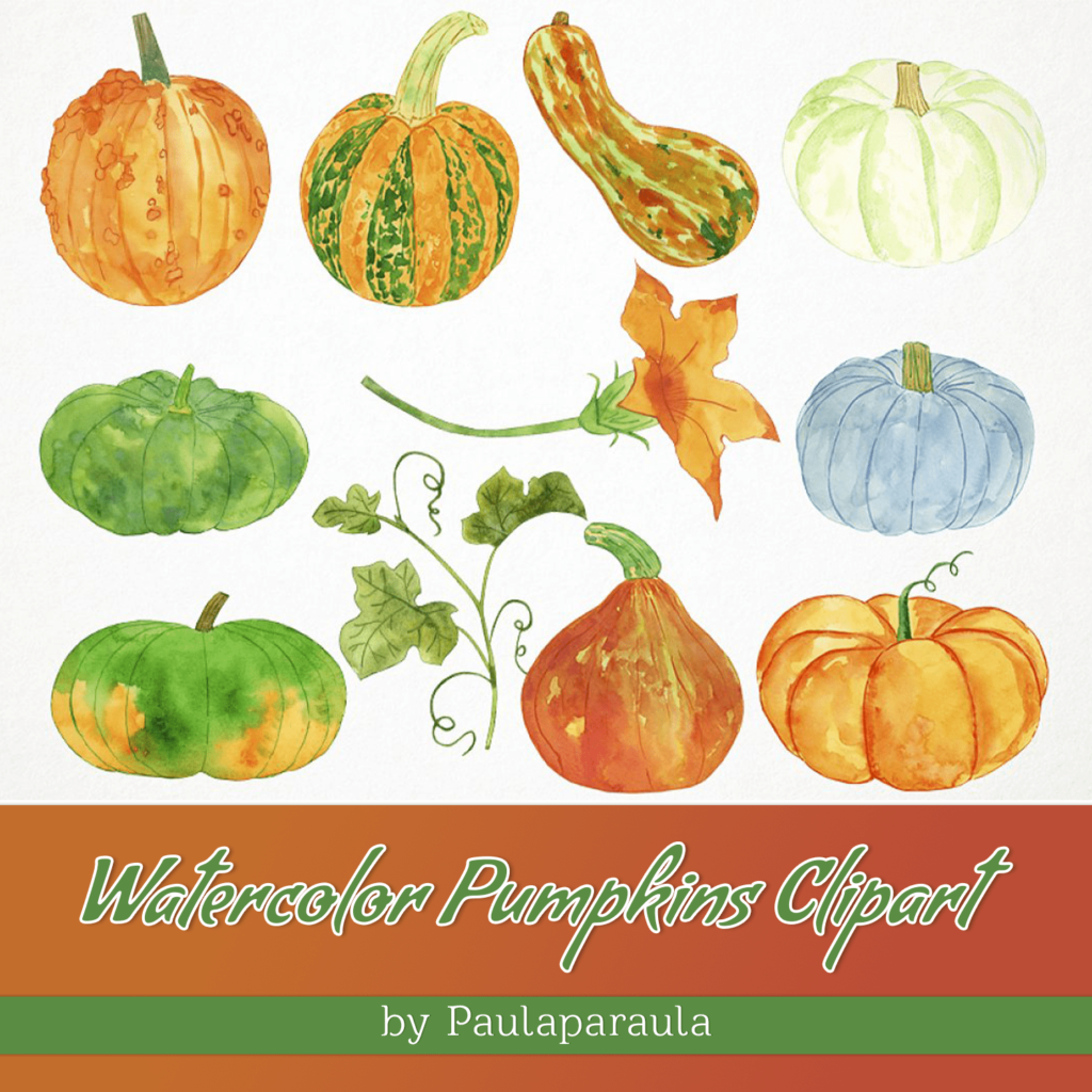 Watercolor Thanksgiving Clipart | MasterBundles