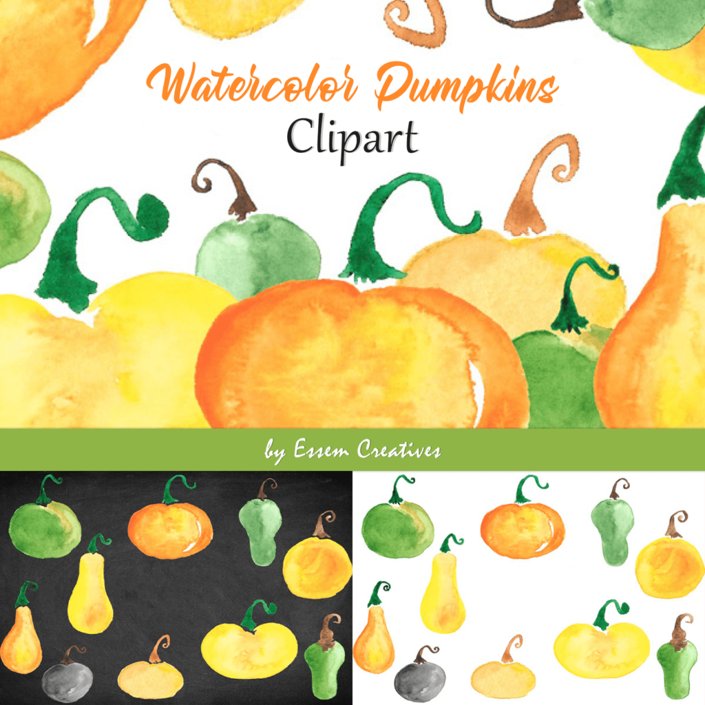 Watercolor Pumpkins Clipart – MasterBundles