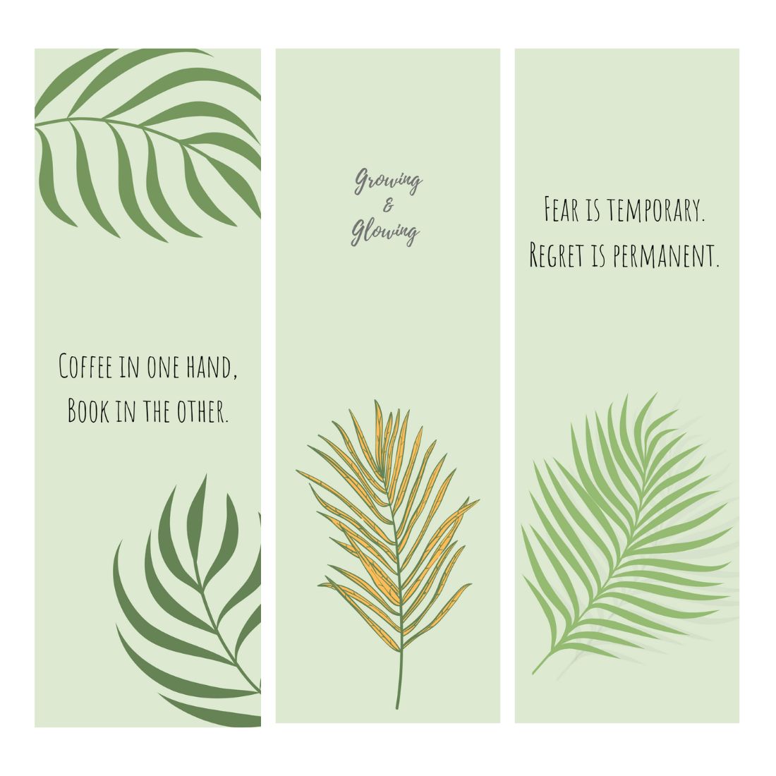 Palm leaves digital Bookmark - MasterBundles