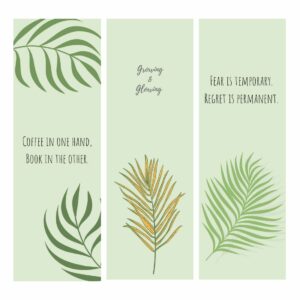 Palm leaves digital Bookmark - MasterBundles