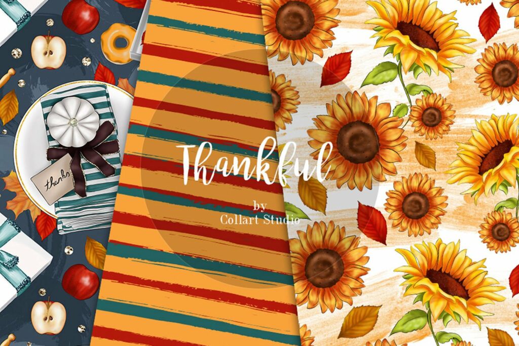 Thanksgiving Digital Paper, Autumn – MasterBundles