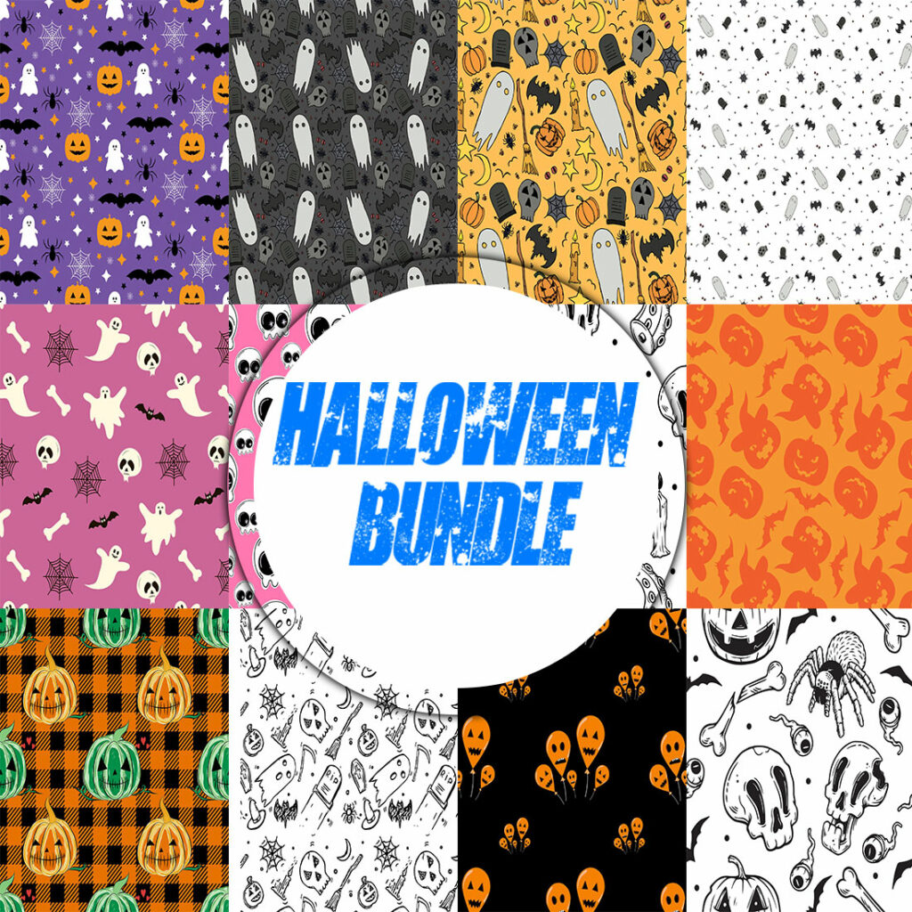 Halloween Digital Paper Pattern Bundle - MasterBundles