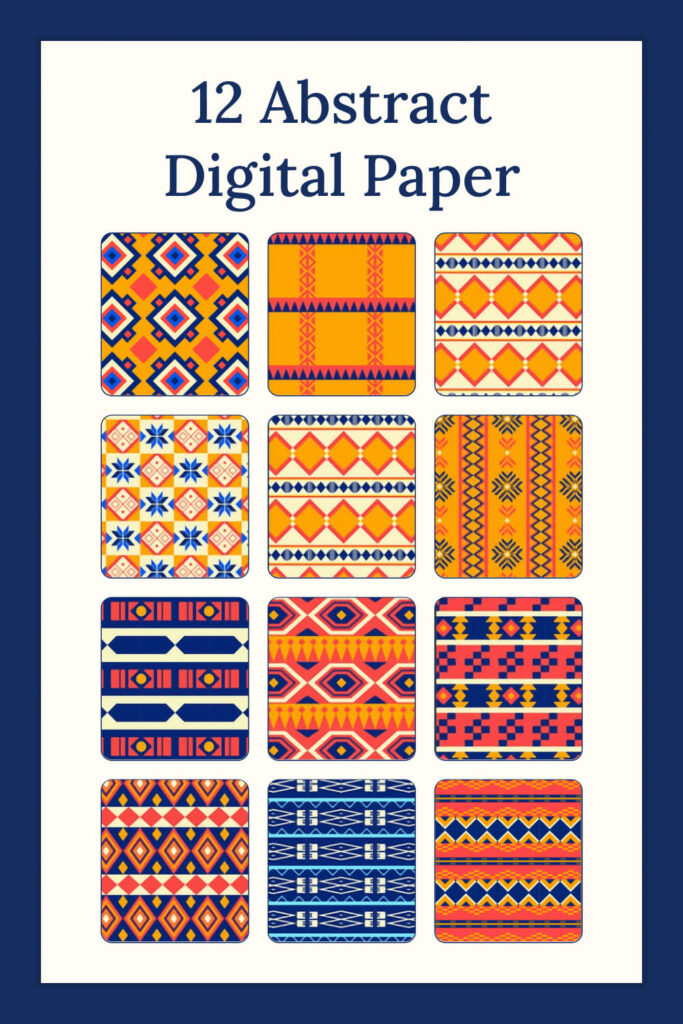 12 Abstract Digital Paper, Abstract Shape – MasterBundles