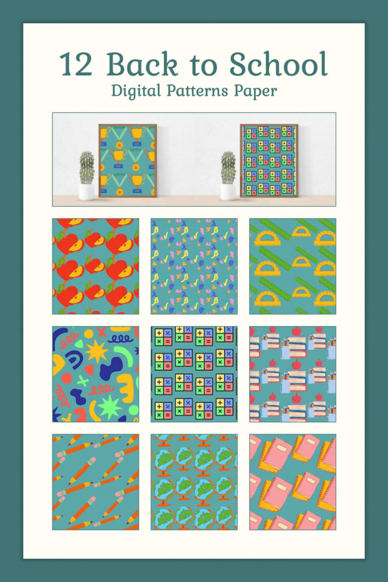 12 Back to School Digital Patterns Paper – MasterBundles