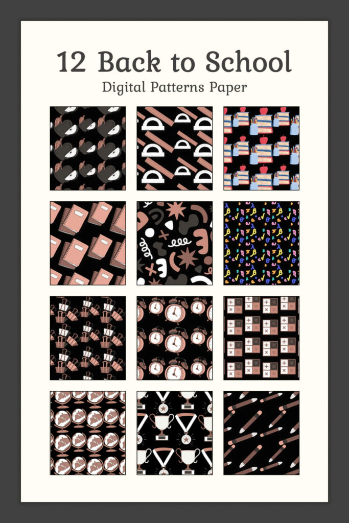 12 Back To School Digital Patterns Paper – MasterBundles