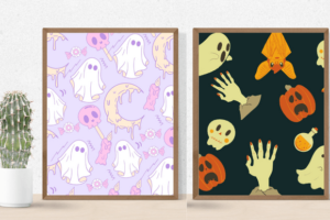 12 Cute Ghost Digital Paper Patterns KDP – MasterBundles