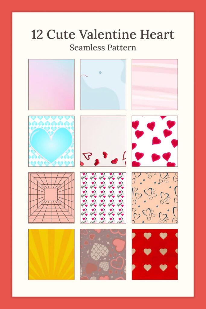 12 Cute Valentine Heart Seamless Pattern – MasterBundles