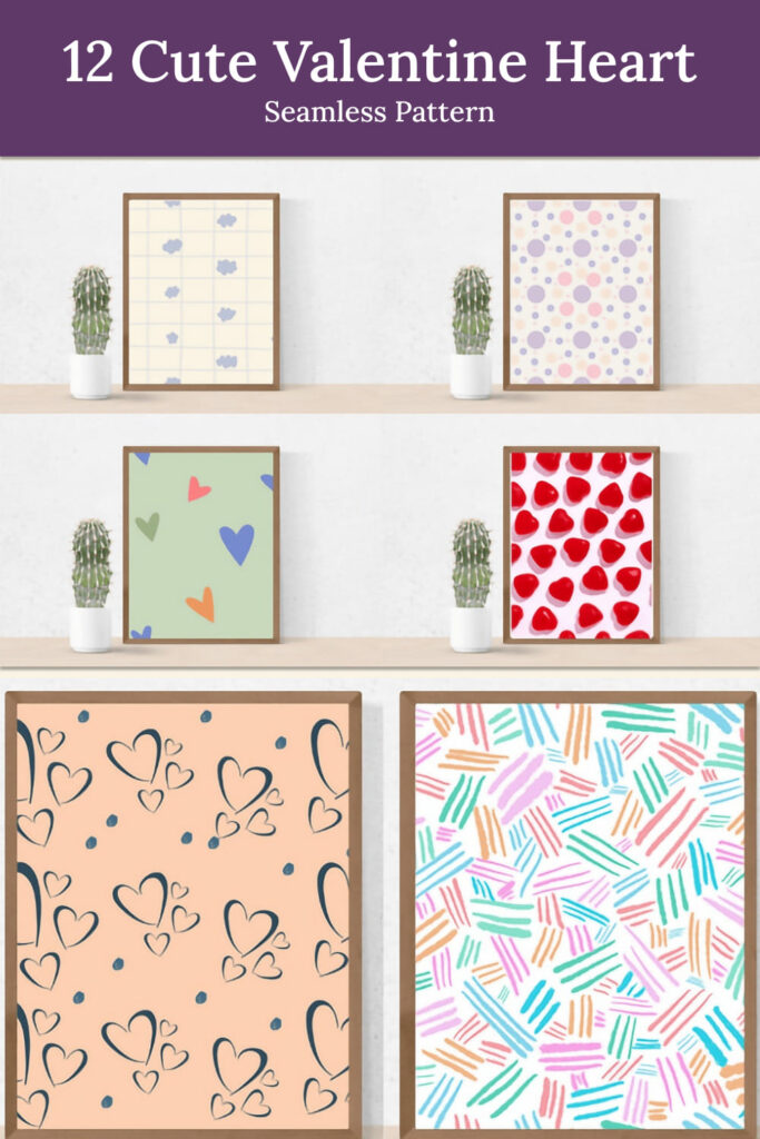 12 Cute Valentine Heart Seamless Pattern – MasterBundles