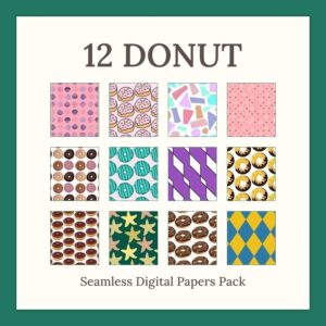 12 Donut Seamless Digital Papers Pack | Master Bundles