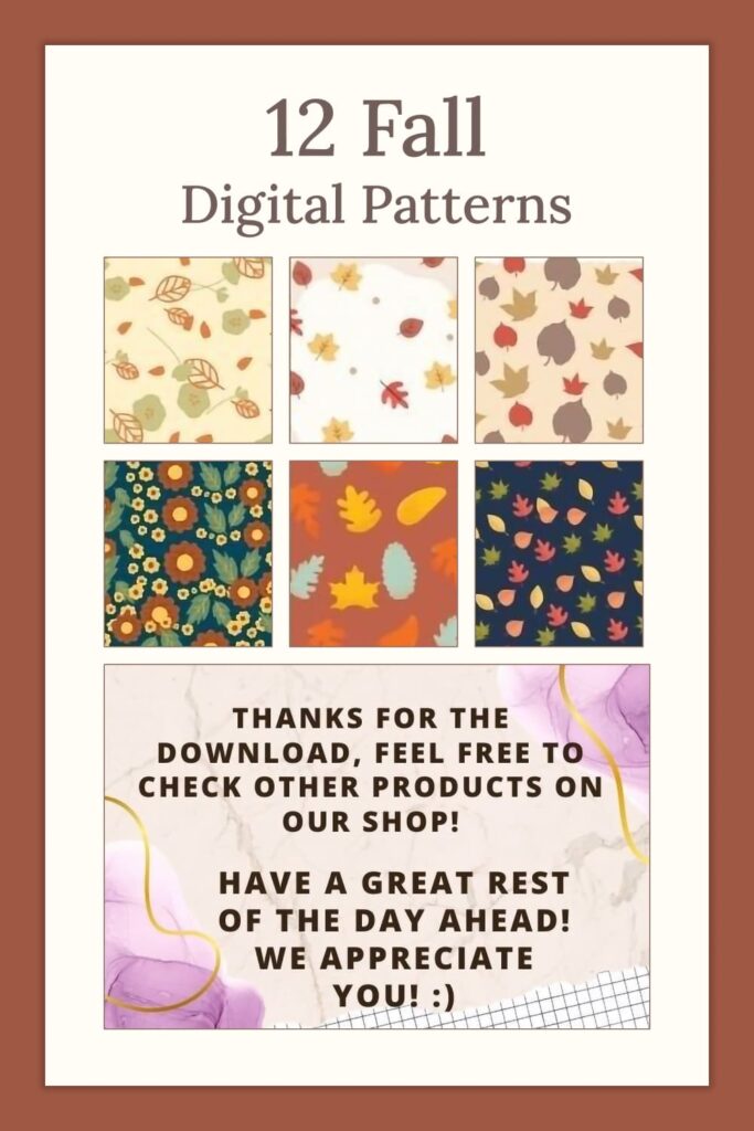 12 Fall Digital Patterns, Fall Papers KDP – MasterBundles