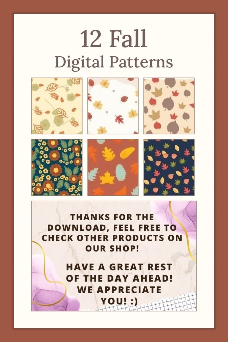 12 Fall Digital Patterns, Fall Papers KDP – MasterBundles