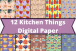 12 Kitchen Things Digital Paper, Cooking – MasterBundles