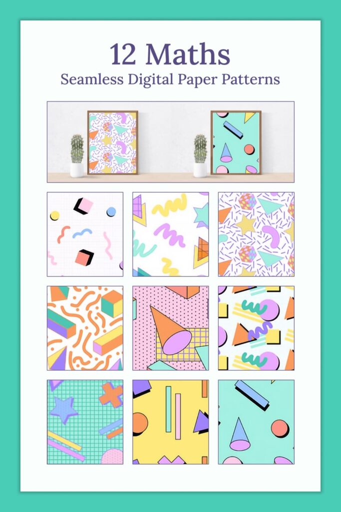 12 Maths Seamless Digital Paper Patterns – MasterBundles