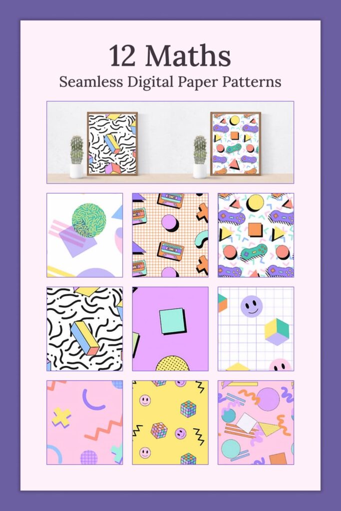 12 Maths Seamless Digital Paper Patterns – MasterBundles