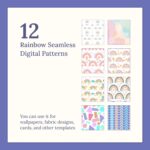 12 Rainbow Seamless Digital Patterns | Master Bundles