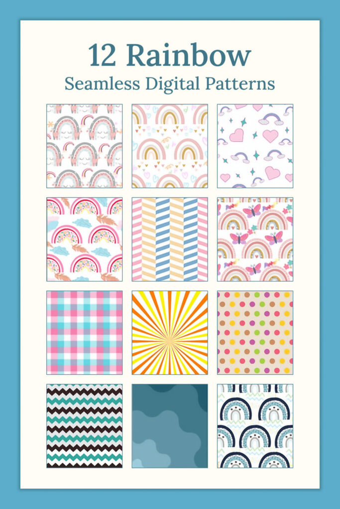 12 Rainbow Seamless Digital Patterns – MasterBundles