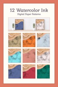 12 Watercolor Ink Digital Paper Patterns – MasterBundles