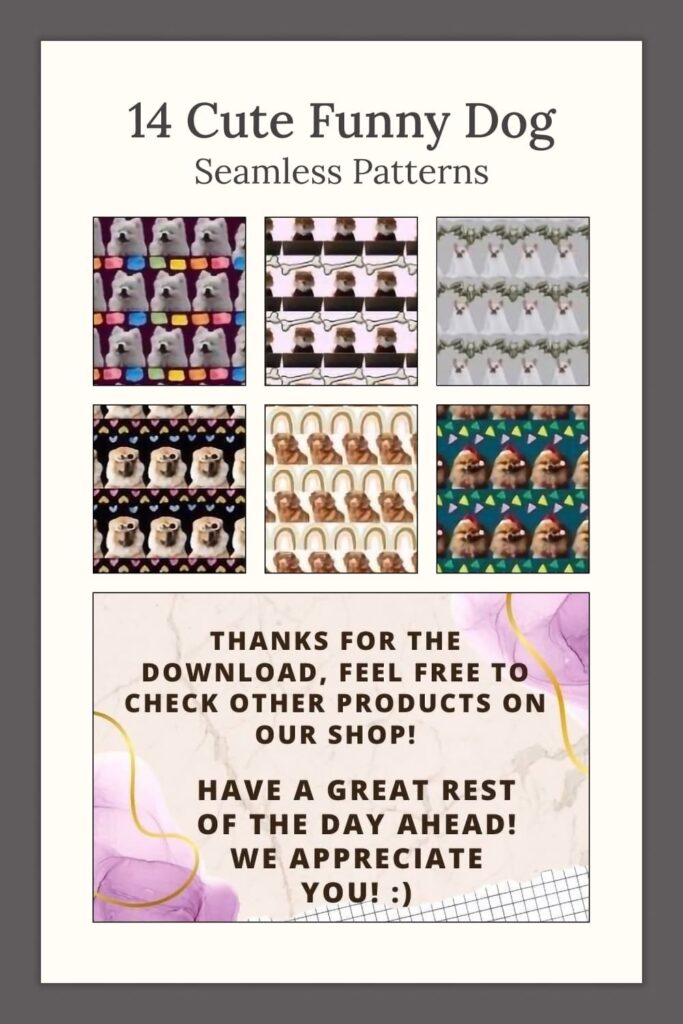 14 Cute, Funny Dog Seamless Patterns – MasterBundles